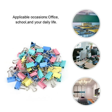 60 Pcs/lot Metal Clips, Colorful Paper Clip, Binder Test Paper For ...