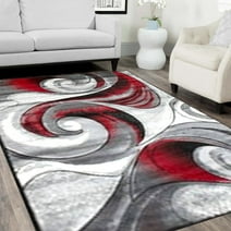 Handcraft Rugs - Red, Gray, Silver, Black, Abstract Area Rug Modern ...