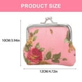 Canvas Floral Rose Flower Coin Purse Kiss Lock Change Purse Vintage ...