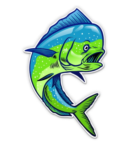 Mahi Mahi Fish Fishing Deep Sea - 12" Vinyl Sticker Waterproof Decal ...