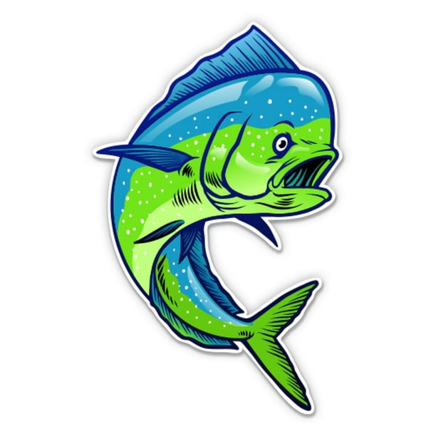 Mahi Mahi Fish Fishing Deep Sea - 3" Vinyl Sticker - For Car Laptop ...