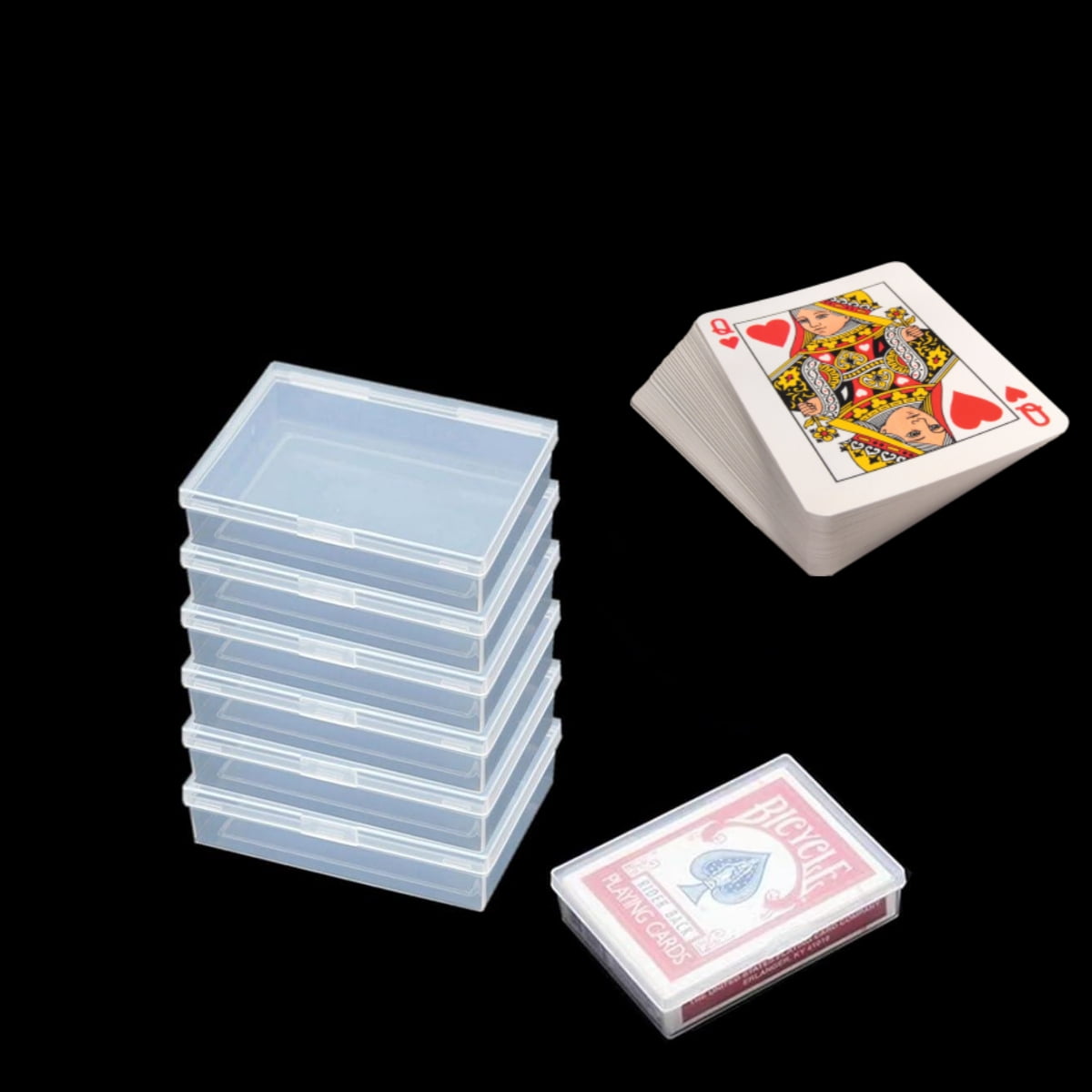 Roofei Playing Card Deck Plastic Boxes 6 Pcs Card Holder Organizer ...
