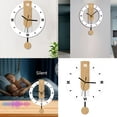 Noiseless Acrylic Wall Swing Clock Wood Texture Contemporary Design ...