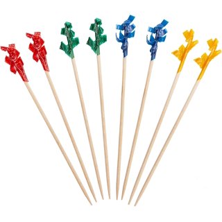 BLUE TOP Bamboo Cocktail Picks 100 PCS Bamboo Skewers 6 Inch with ...