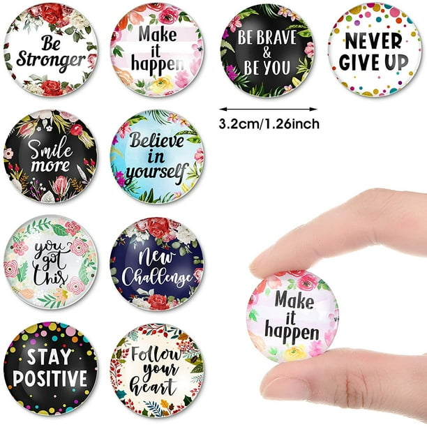 10 Pieces Inspirational Motivational Quote Magnets Glass Refrigerator ...