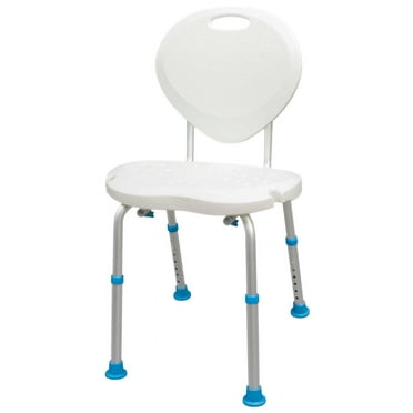 MJM International 118-3TW-SSDE-BL Shower Chair with Blue Soft Seat ...