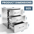 304 Stainless Steel Outdoor Kitchen Cabinet, 3-Drawer Kitchen Drawer ...