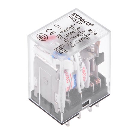 HH54P AC380V Coil DPDT 14Pins Red Light Electromagnetic Power Relay ...