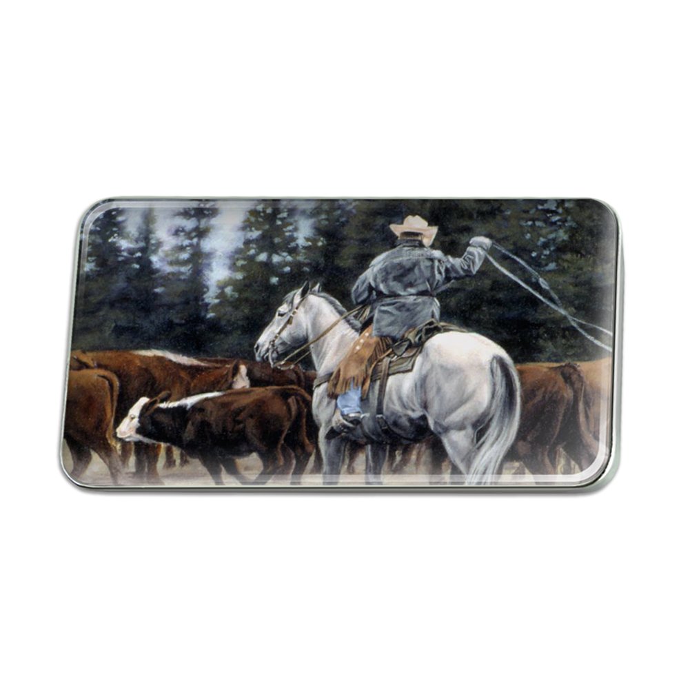 Ranch Cowboy Cattle Drive Roundup Metal Rectangle Lapel Hat Pin Tie ...