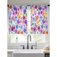 Colorful Flowers Sheer Curtains 45 Inches Length 2 Panels Set, Window ...