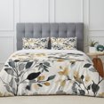 American Pastoral Comforter Set King Size, Flowers Bird Gray Leaf Soft ...