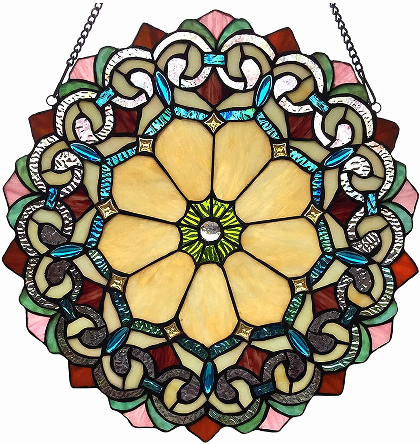 RADIANCE Goods Victorian Tiffany-Glass Window Panel 18" Wide - Walmart.com