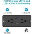 5 in 1 Recessed Power Strip Flat Plug, 20W Fast Charging Furniture ...