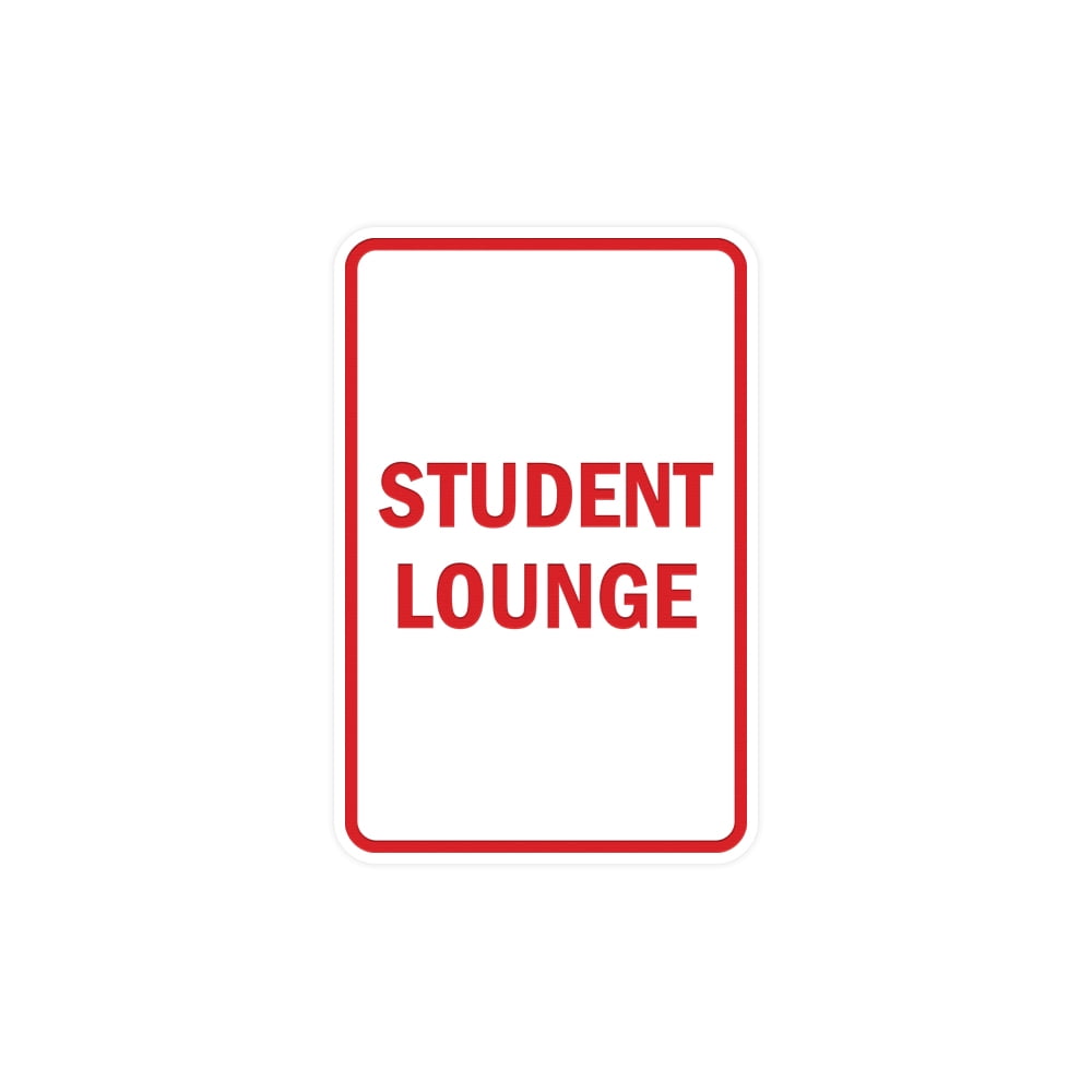 Portrait Round Student Lounge Sign (White/Red) - Small 4" x 6 ...