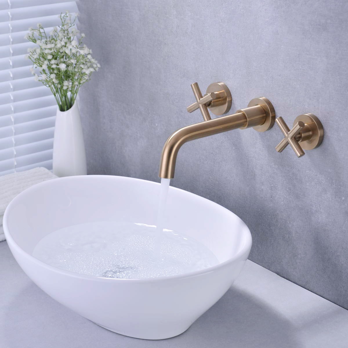 PROOX Double Handle Wall Mounted Bathroom Faucet - Walmart.com