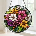 Botanical Flower Scene Suncatcher – Nature Inspired Window Decor ...