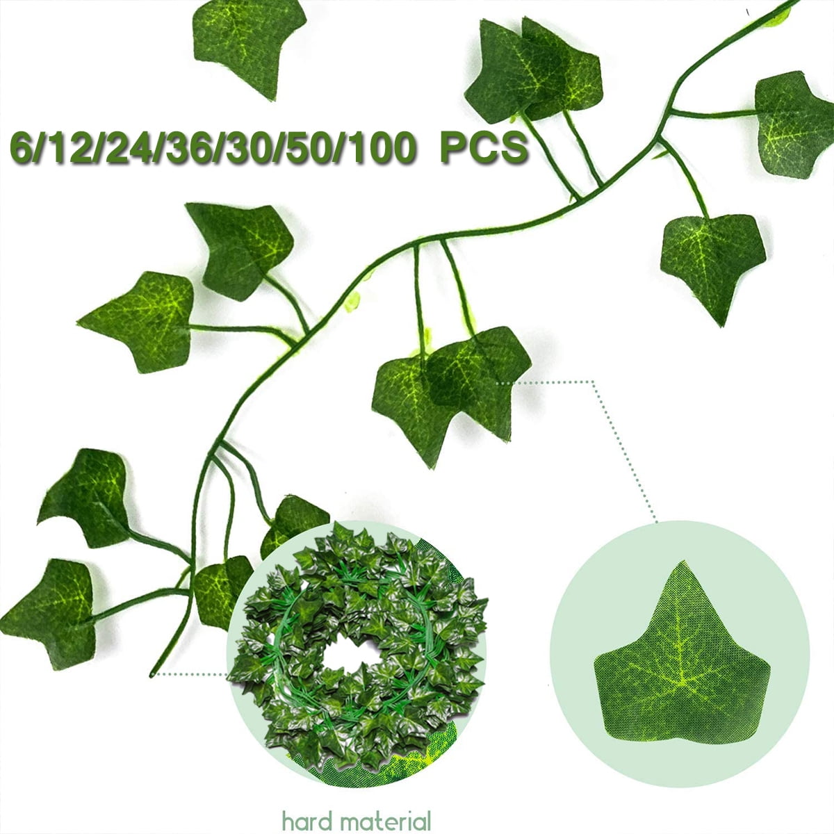 Vine with Light, Artificial Ivy Garland Fake Plant with 100 LED Strings ...
