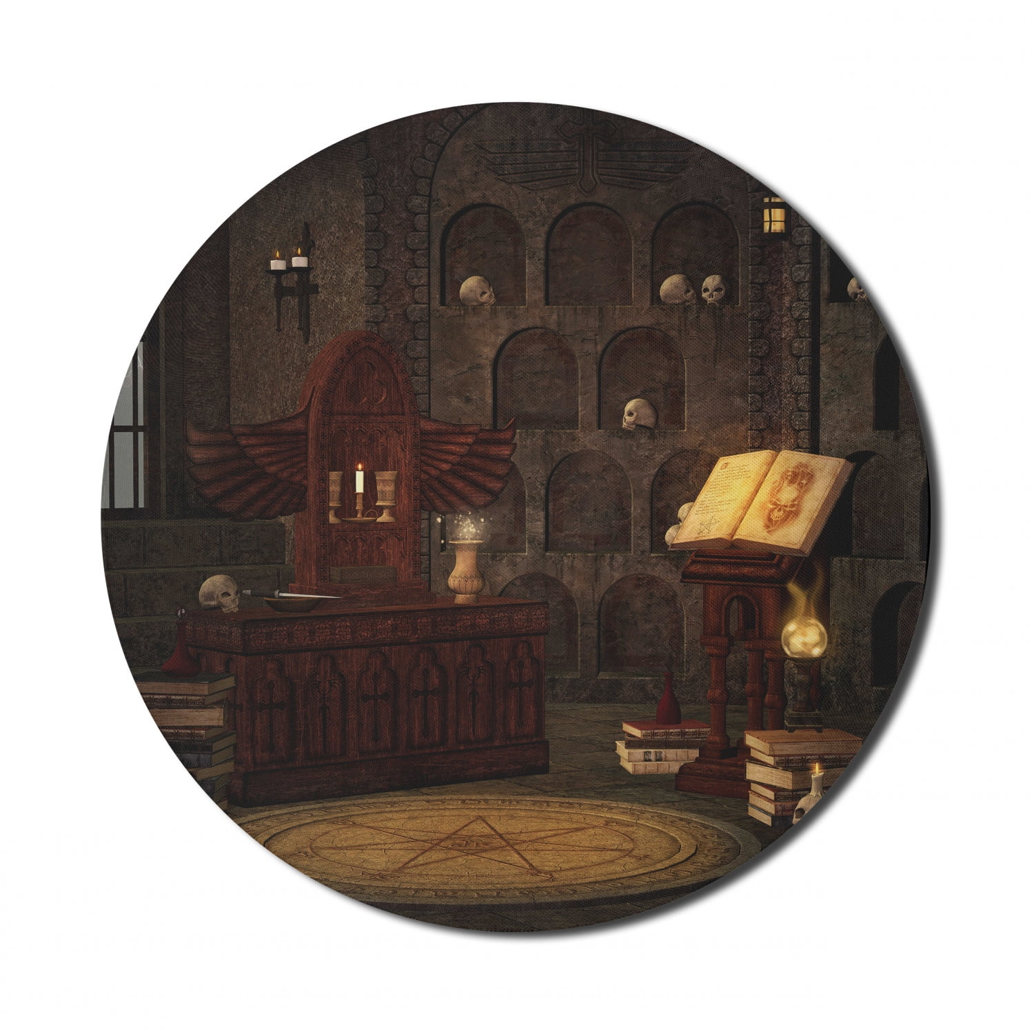 Gothic Mouse Pad for Computers, Chamber of Secret Rite with Skulls on ...