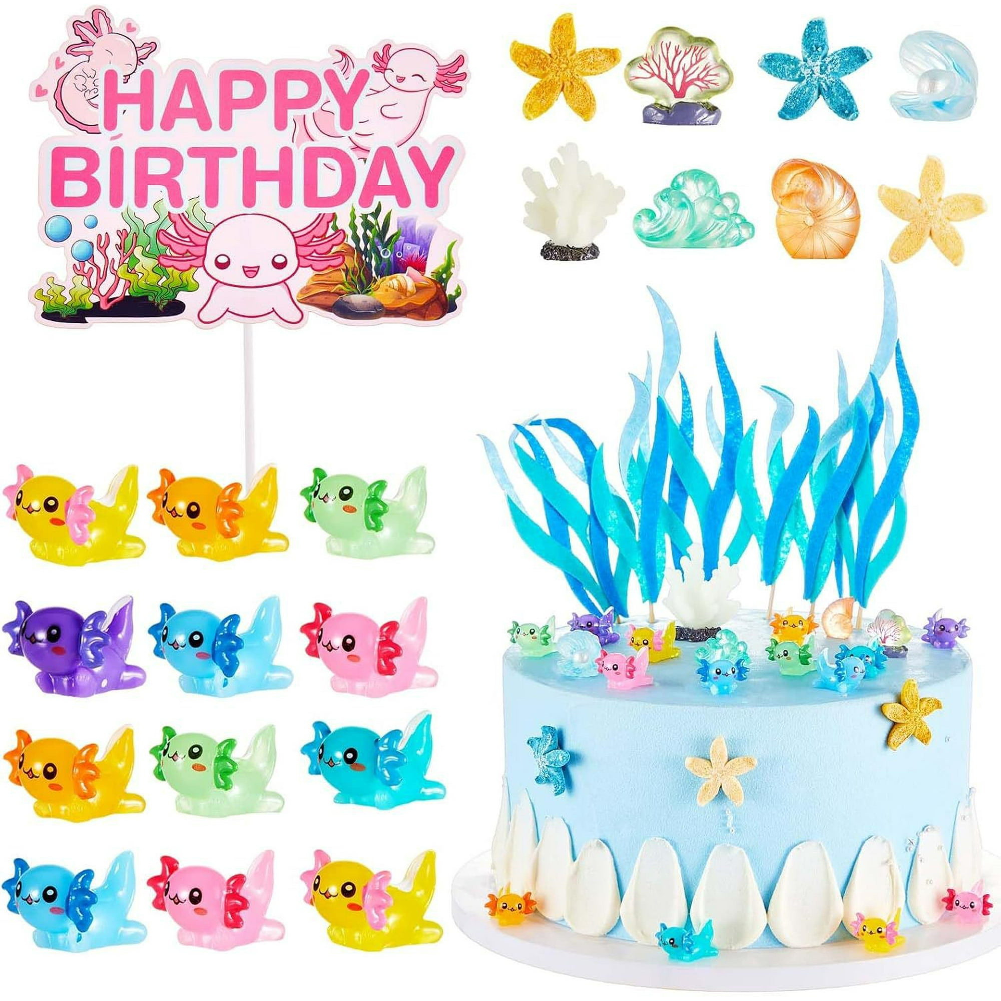 Click here for Keqi Axolotl Cake Toppers Birthday Cupcake Decorat... prices