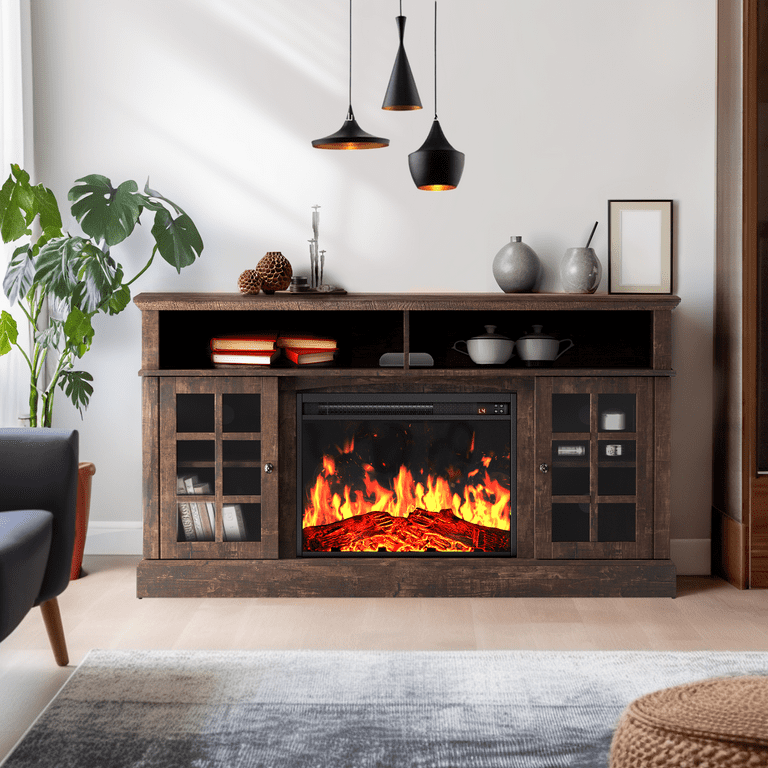 Tv console table with fireplace store