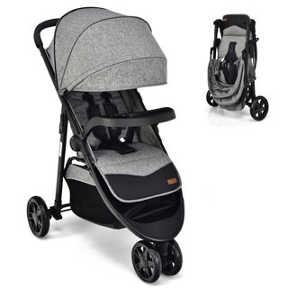 Infans 2-Seat Stroller Wagon Folding Baby Stroller w/ Adjustable Canopy ...