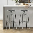 Glamour Home Ayala 27" Metal Chrome Counter Stool in Silver (Set of 2 ...