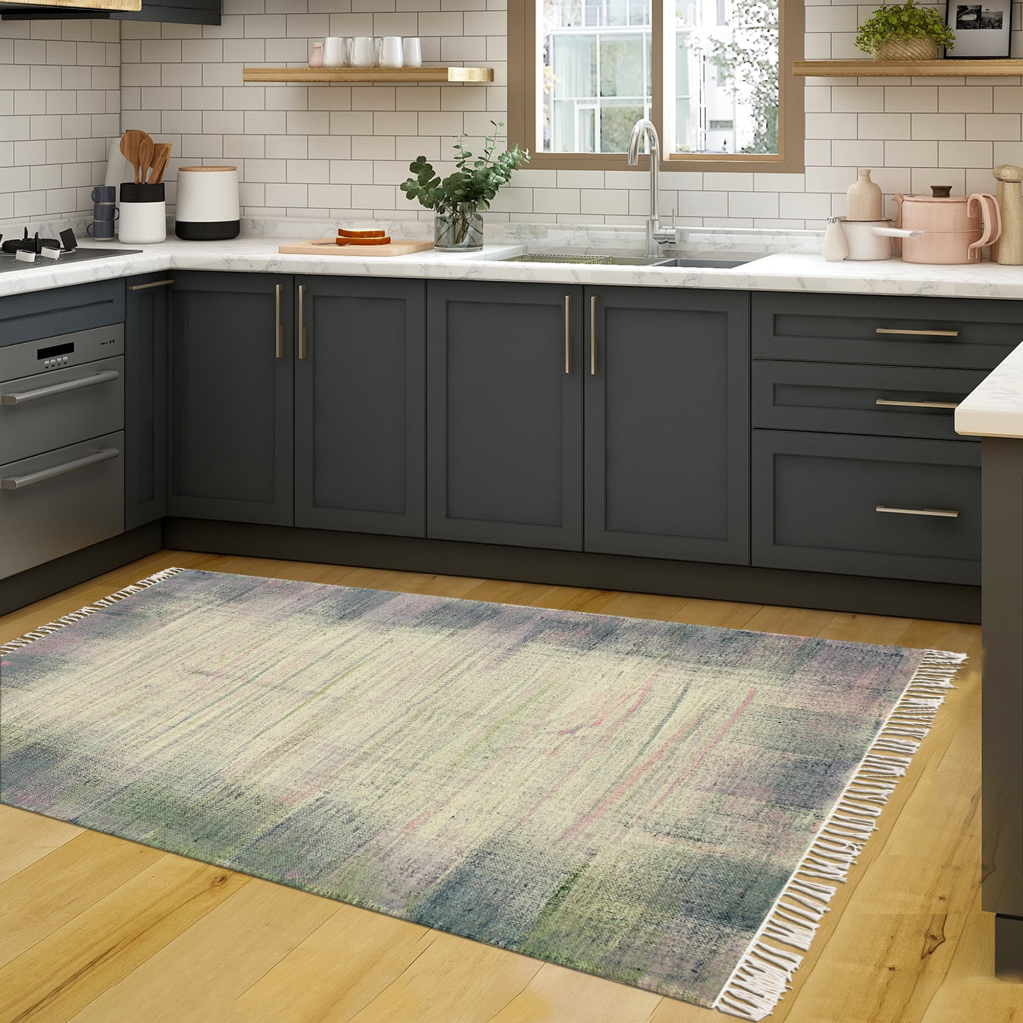 Casavani Indian Hand Woven Beige Durries Traditional Kilim Dining Room ...