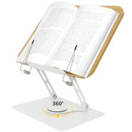 VIVO Light Wood / White Adjustable Bamboo Book Stand for Hands Free ...