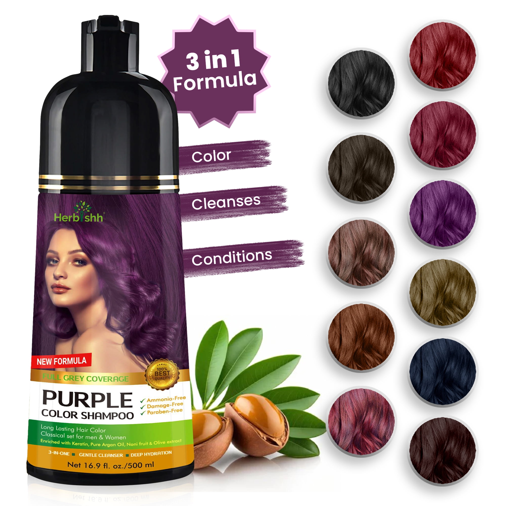 Click here for Herbishh Purple Hair Color Shampoo For Gray Hair... prices