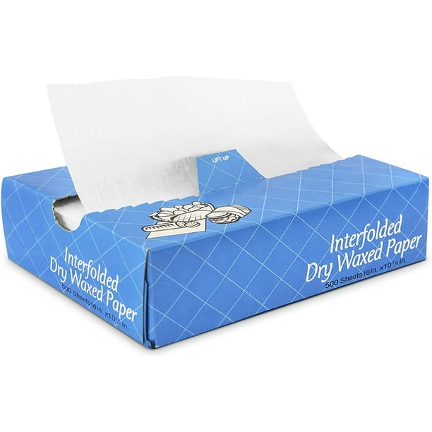 [500 Pack] Interfolded Food and Deli Dry Wrap Wax Paper Sheets with ...