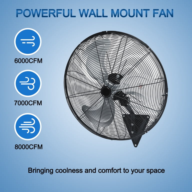 Commercial Wall Mount Oscillating Fan 500MM High Velocity Oscillating