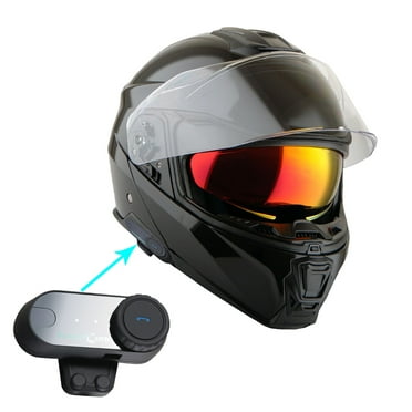 1Storm Motorcycle Modular Full Face Flip up Dual Visor Helmet + Spoiler ...