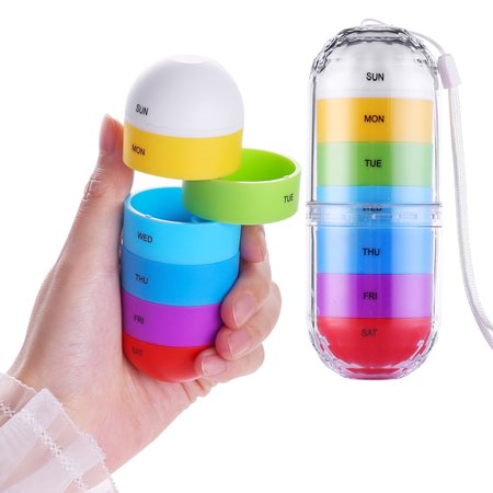 7 Day Pill Cup Box Case Medicine Organizer Tablets Holder Dispenser ...
