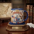 Personalized America 250th Anniversary Mug, Faux 3D Patriotic Mosaic ...