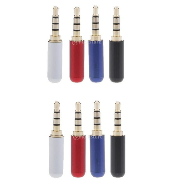 8 Lot 4 Pole 3.5mm 1/8" Male Repair Headphone Plug Metal Audio ...