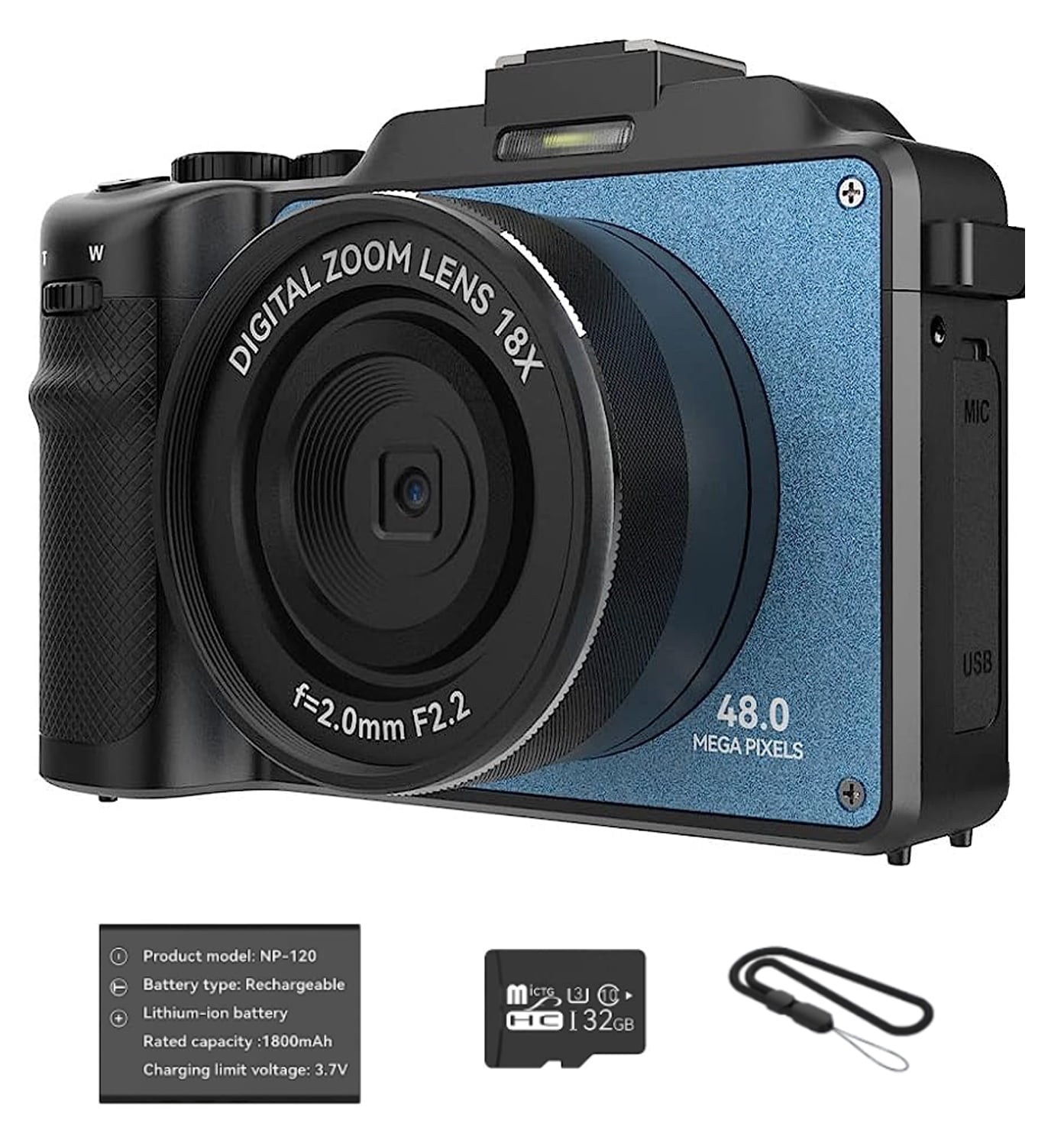 OIEXI 48MP Digital Camera for Photography,4K Video Camera with Front ...