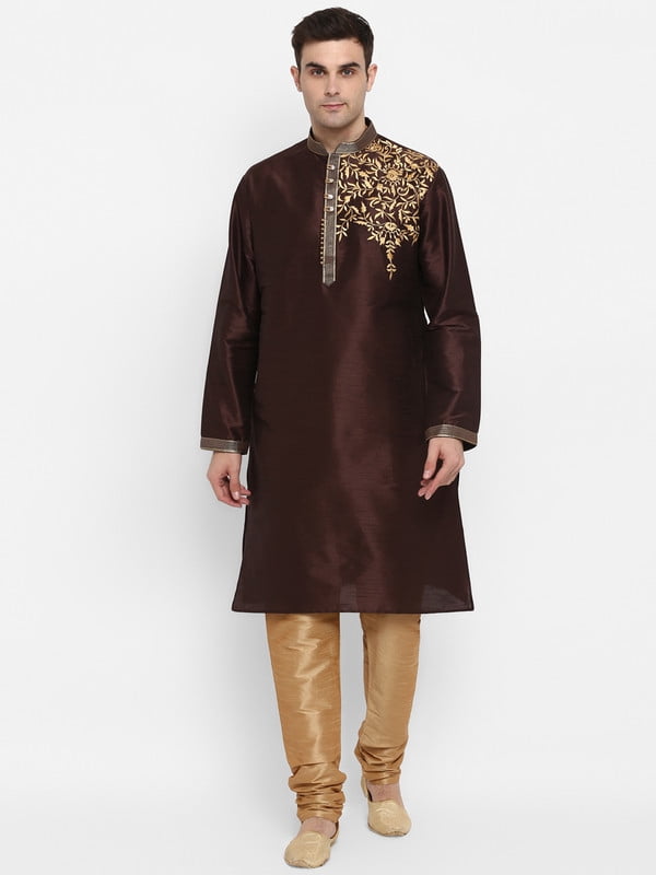 Royal Kurta Elegant Blue Silk Blend Patchwork Kurta and Cola Churidaar ...