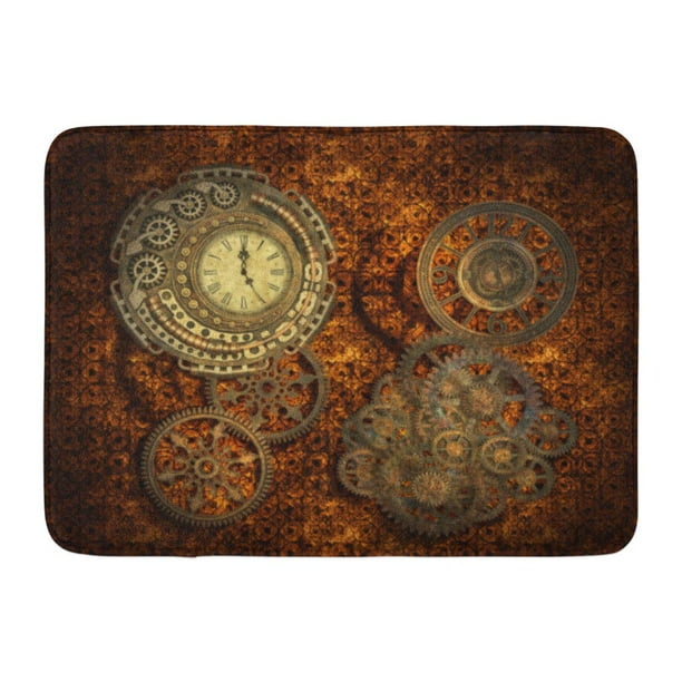 GODPOK Science Brown Steam Steampunk Style with Gears and Clocks Red ...