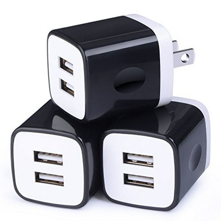 USB Wall Charger, Charging Cube, Sicodo 3Pack Dual Port Charging Block ...