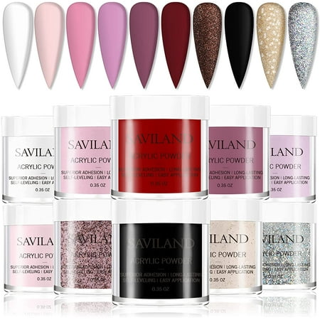 Acrylic Powder Set - 10 Color Acrylic Powder Starter Set Burgundy ...