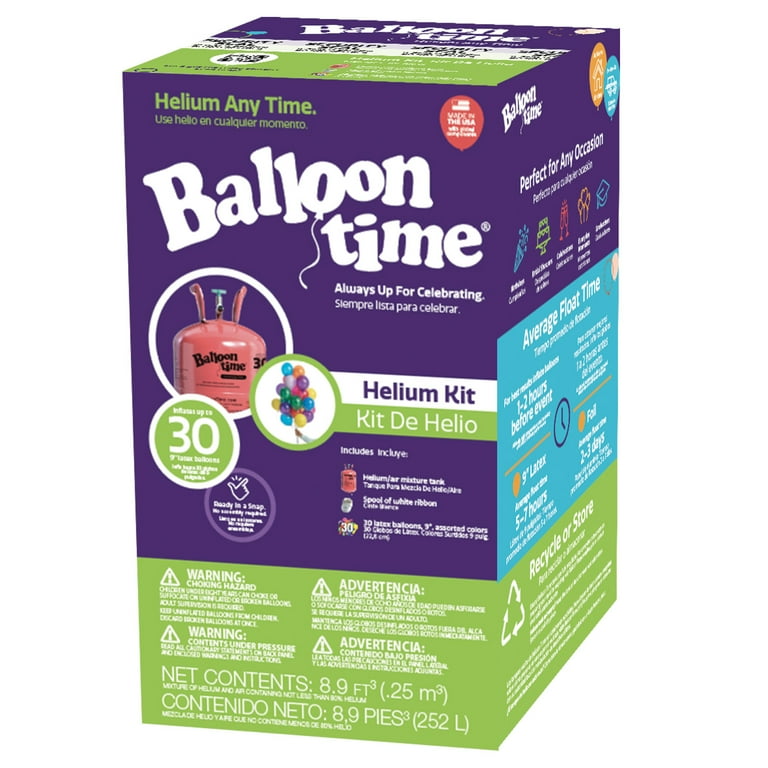 Balloon Time Helium Kit Balloon Time 30 CT 8.9 CUFT Helium Kit