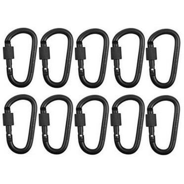 6 PCS/set Aluminum Screw lock Carabiner Clip, D-shape locking Clip ...