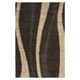 SAFAVIEH Florida Ellen Abstract Shag Area Rug, Dark Brown/Beige, 4' x 4 ...