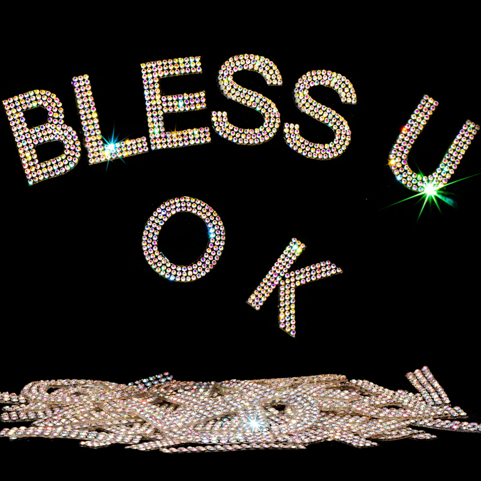 Locacrystal 68Pcs Bling Rhinestone Alphabet Letter Stickers, 34 Letters ...