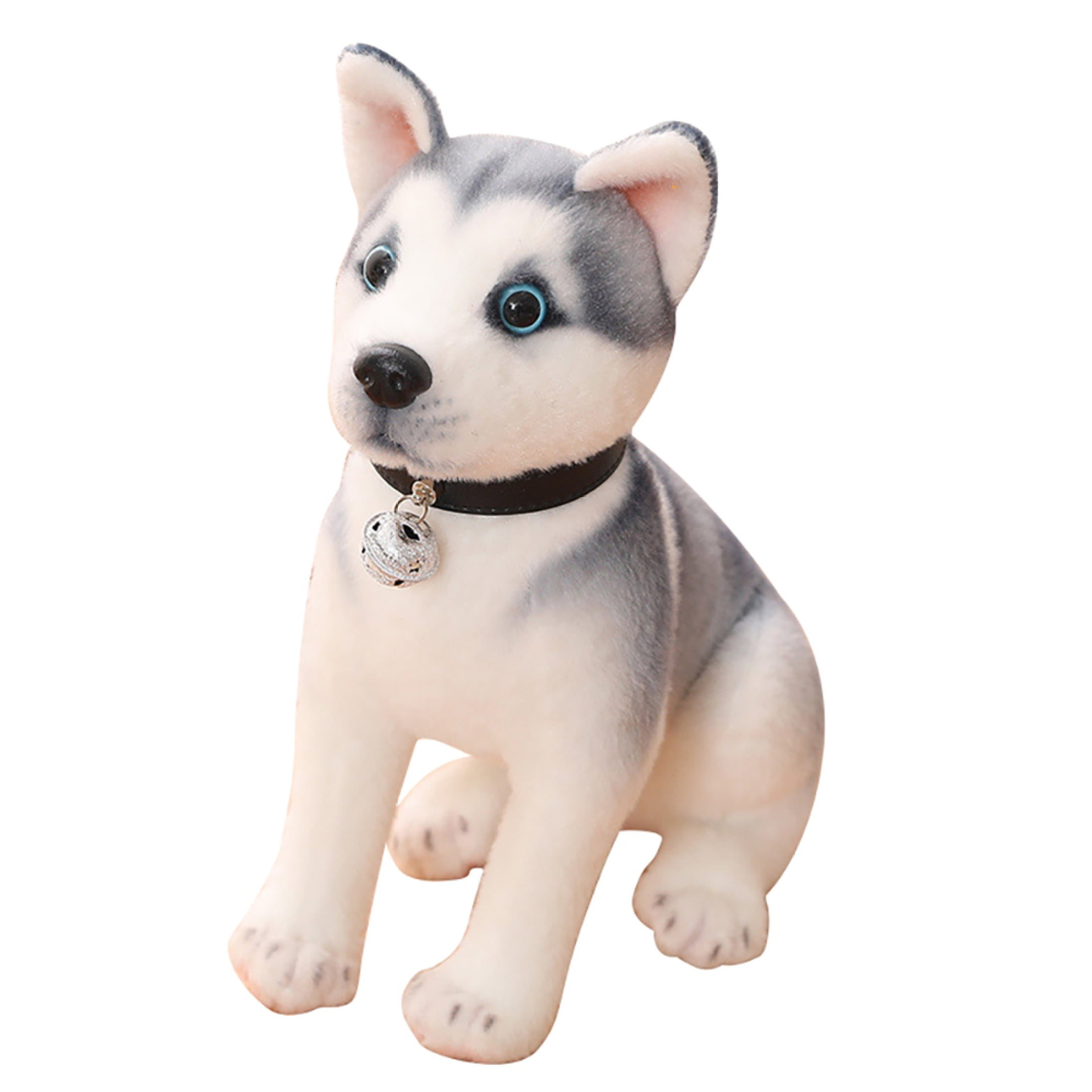 Surakey Dog with Bells Dolls Decoration Simulated Husky Dog Stuffed ...