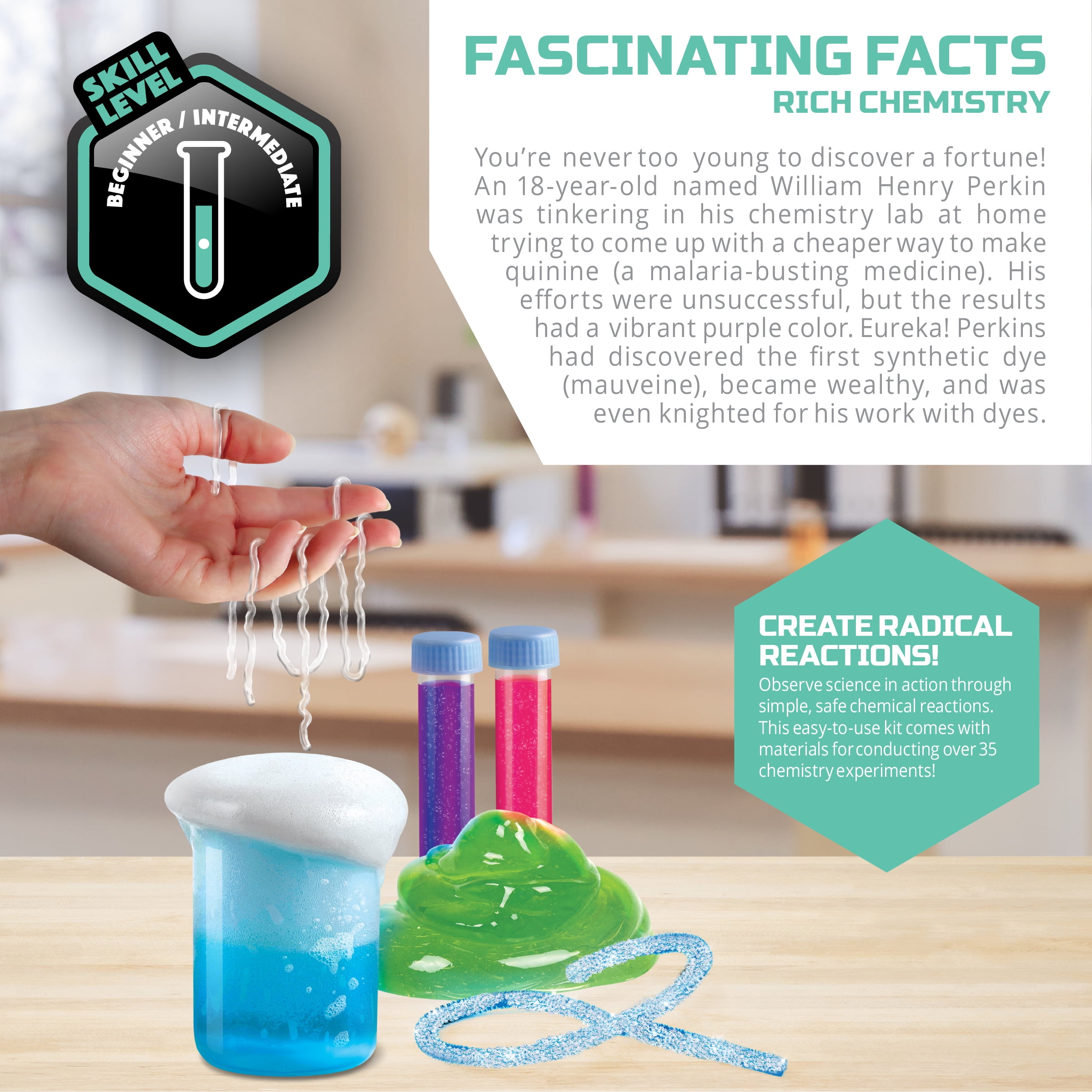 Discovery™ #Mindblown Reaction Lab Chemistry Set, 18-Piece Experiment ...