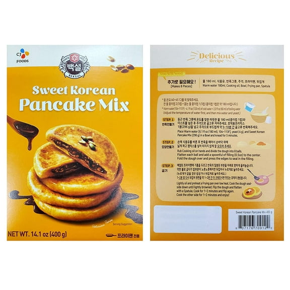 [Pack of 3] CJ Beksul Korean Sweet Pancake Mix, Korean Fancy Hotcake ...