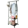 Multi-function Triangle Coat Rack Black Garment Rack with Removable ...