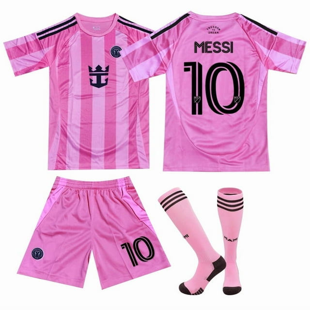2526 New Season Miami Home Soccer Uniform No. 10 Messi Children'S Adult ...