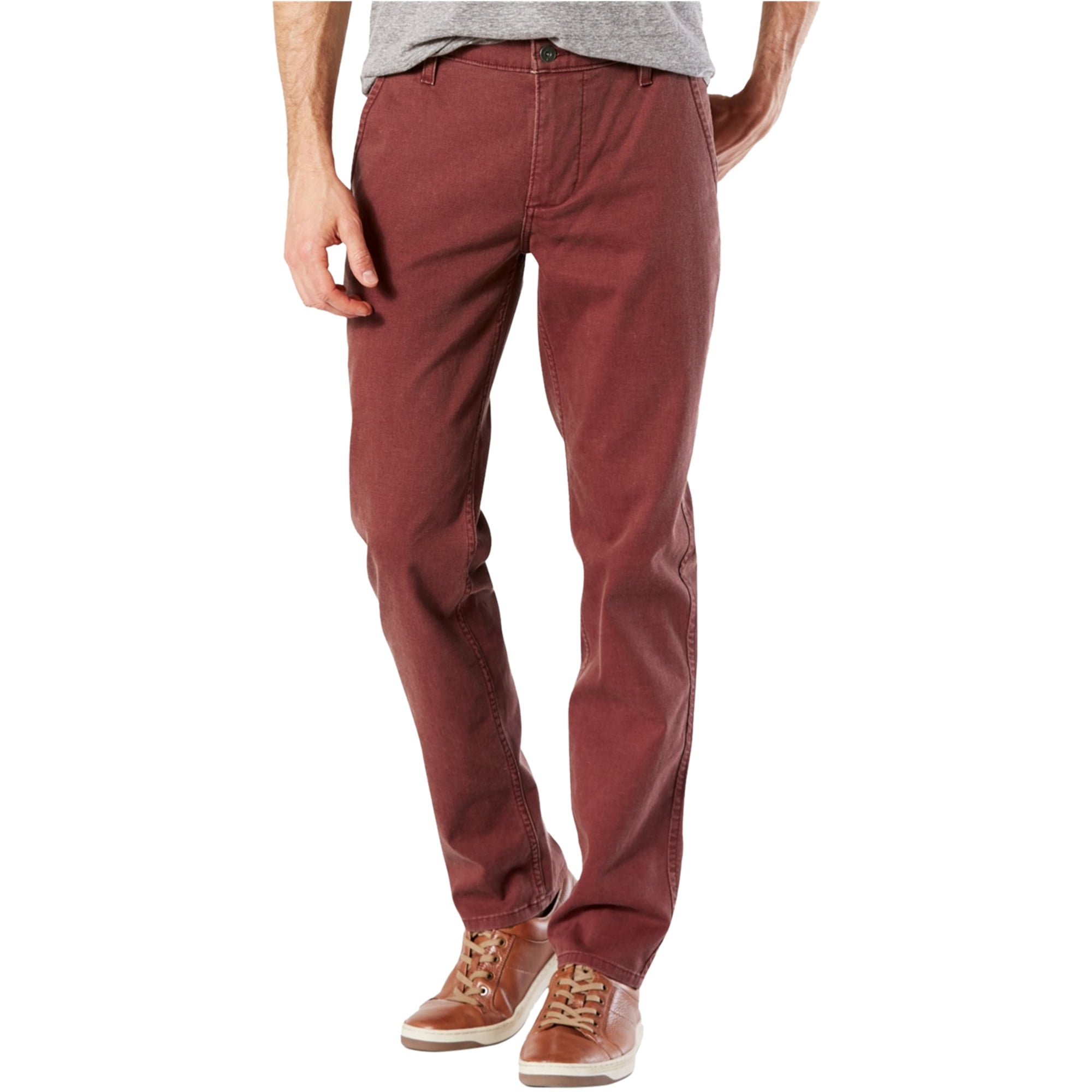 Dockers Mens Tape Red Alpha Khaki Casual Chino Pants Red 30w X 32l Other